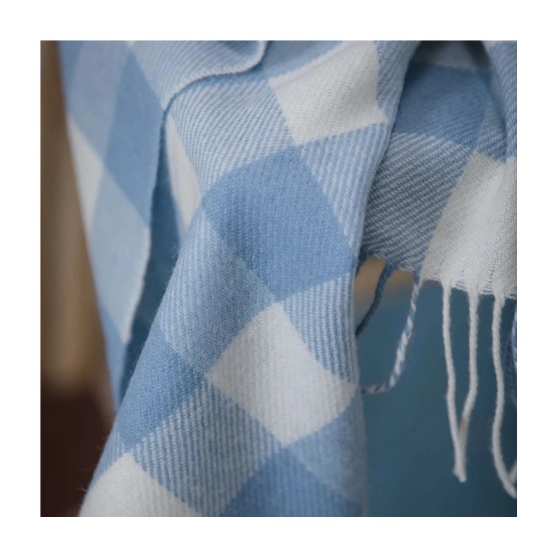 Blue Check Baby Blanket - Foxford